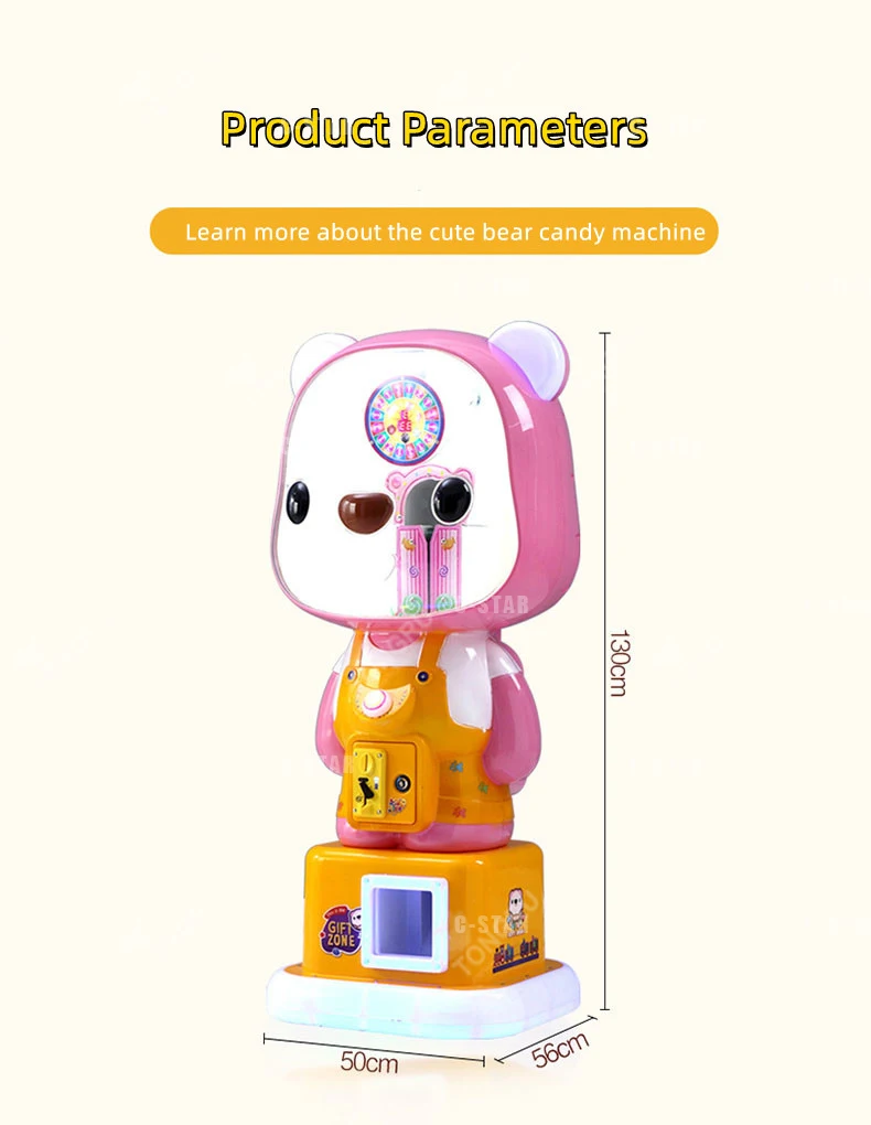 Sunmo Indoor Cute Bear Kids Toys Candy Gashapon Vending Machine Coin ...