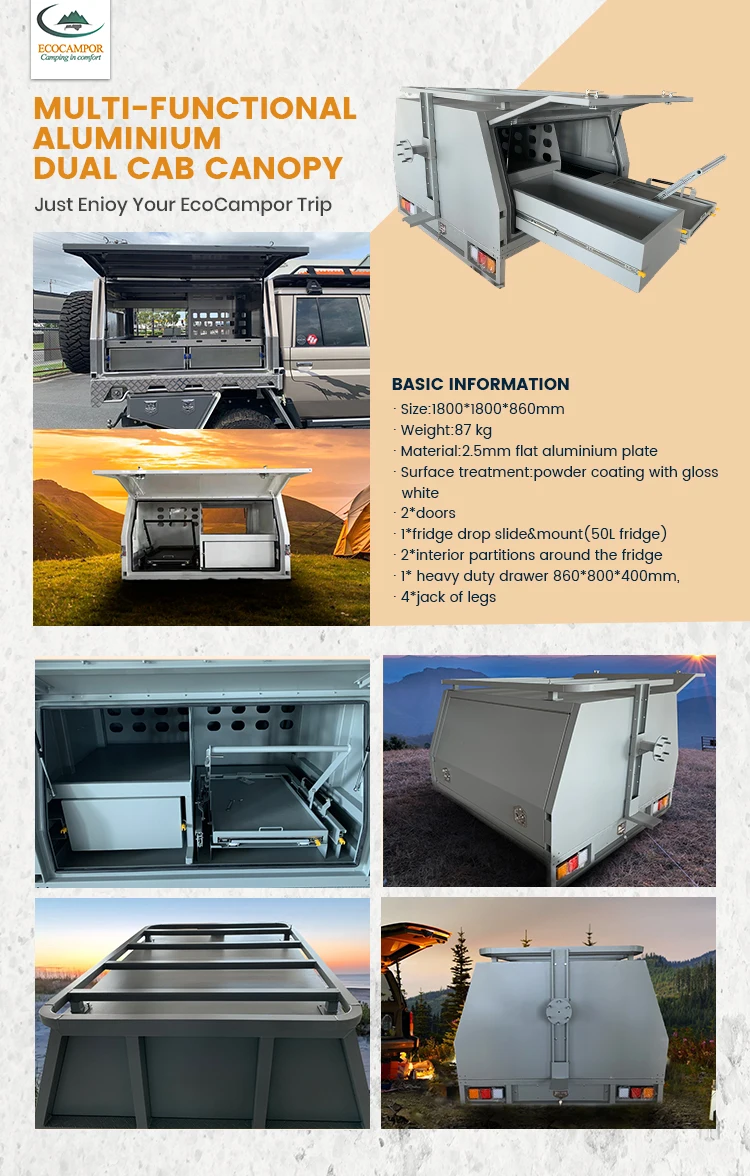 Single Dual Premium Truck Chassis Mounted Canopy Roof Aluminum Larger ...