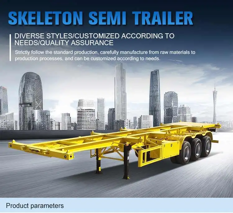 20ft 40ft Platform Trailer 45ft Skeleton Container Semi Trailer