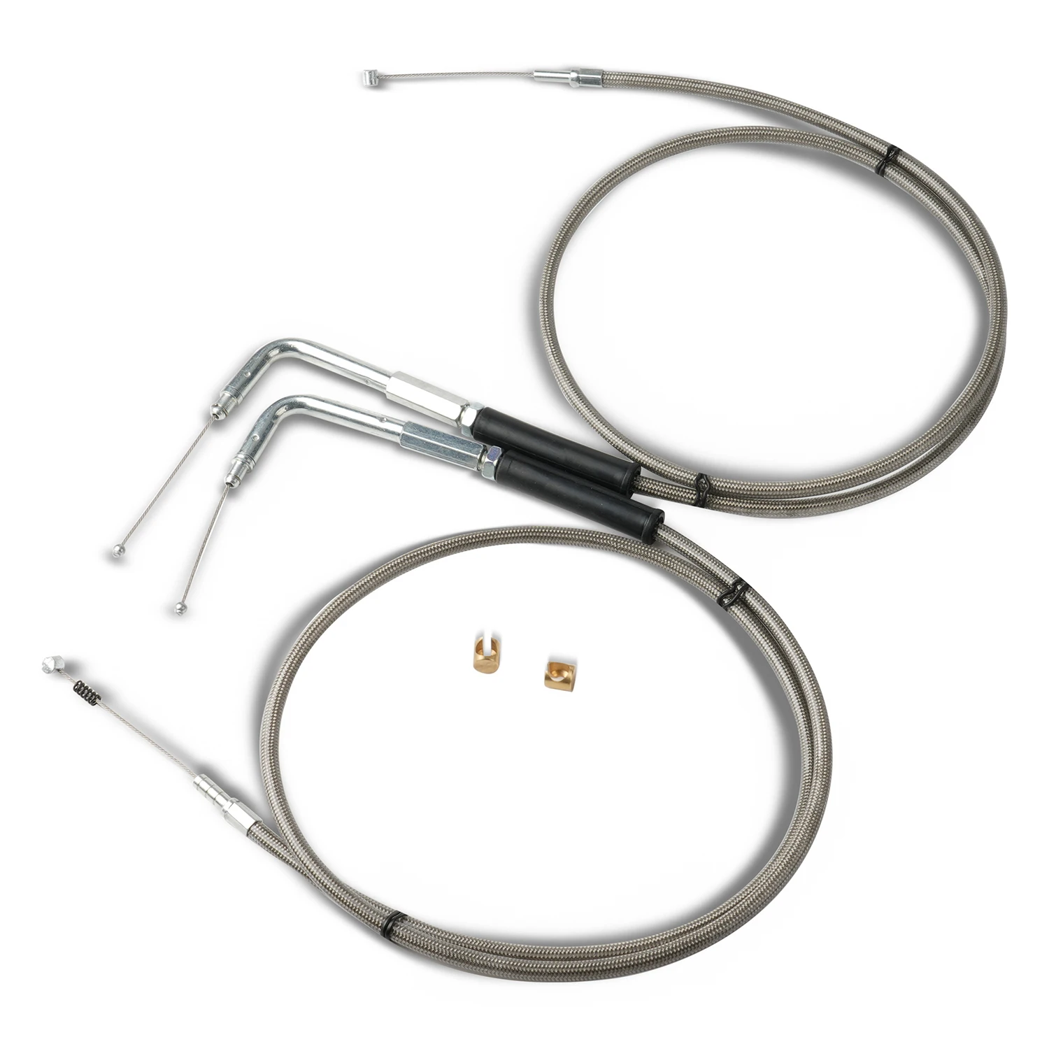 42" Stainless Steel Throttle And Idle Cable Set For 1996-up Harley ...