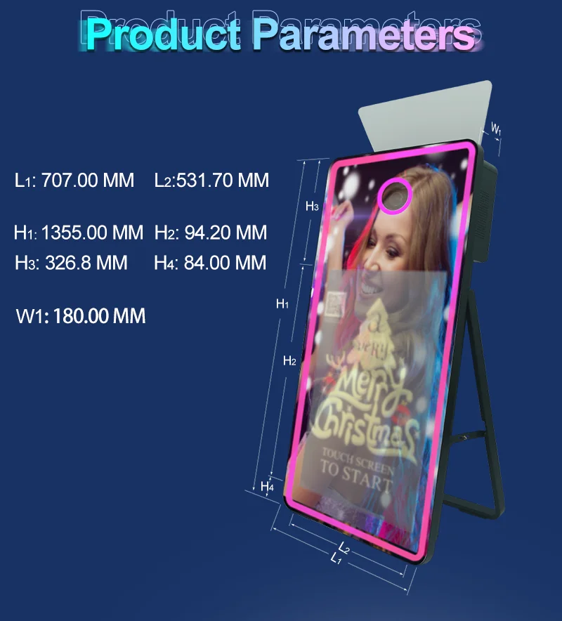 Mirror Photo Booth - Portable Tower with Touch Screen