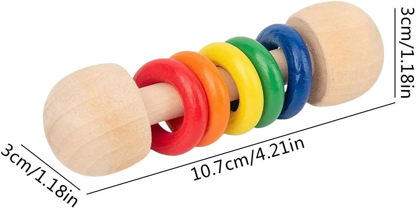 2020 Hot Educational Baby Hand Teether Wooden Bell Inflatablemontessori ...