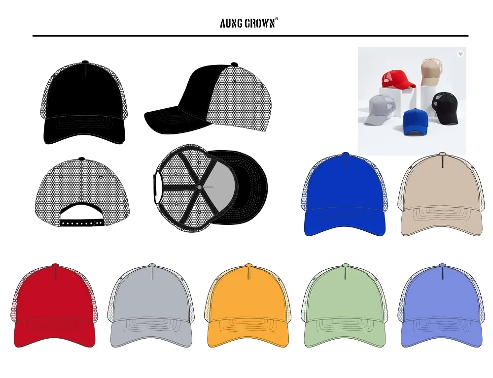 Wholesale Oem Factory Blank 5 Panel Mesh Baseball Trucker Hat Classic ...