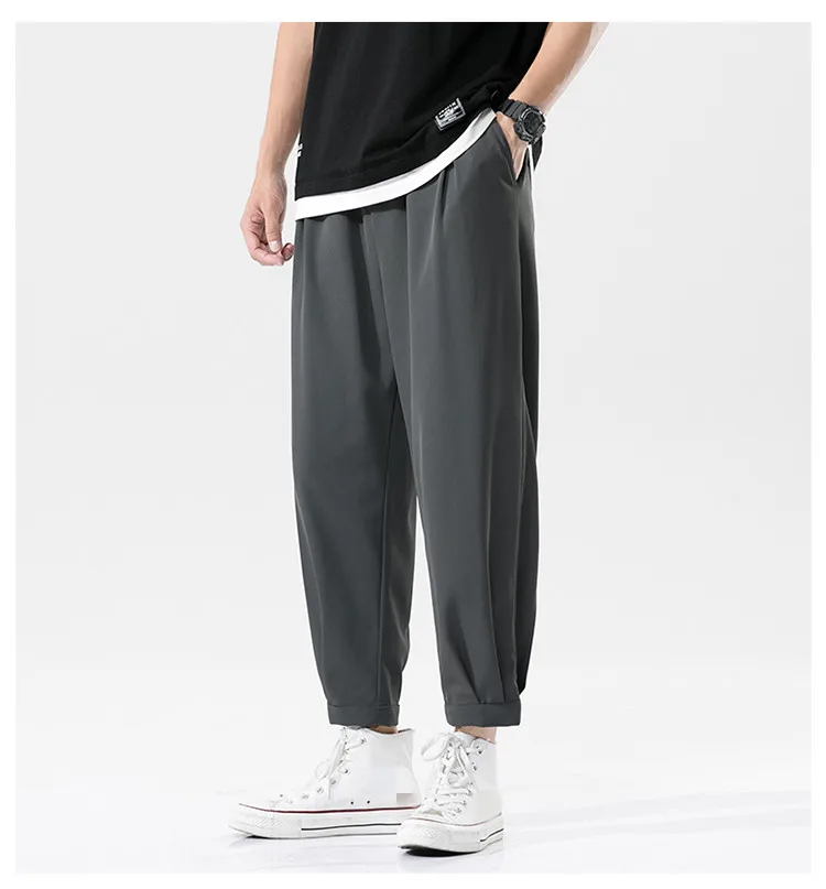 Ice Silk Work Wear Cargo Pans With Side Pocket Full Pants Casual Men ...