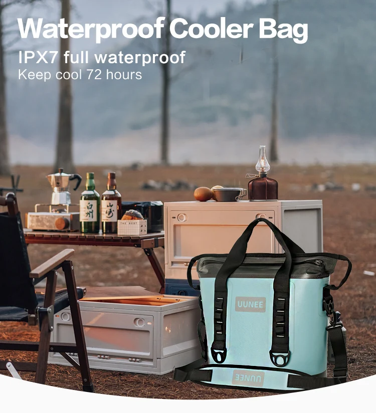 Outdoor Portable Waterproof Zipper Thermal Insulated Tote Cooler Bag