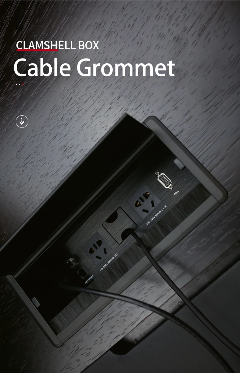 Aluminum Office Computer Cable Management Box - Desktop
