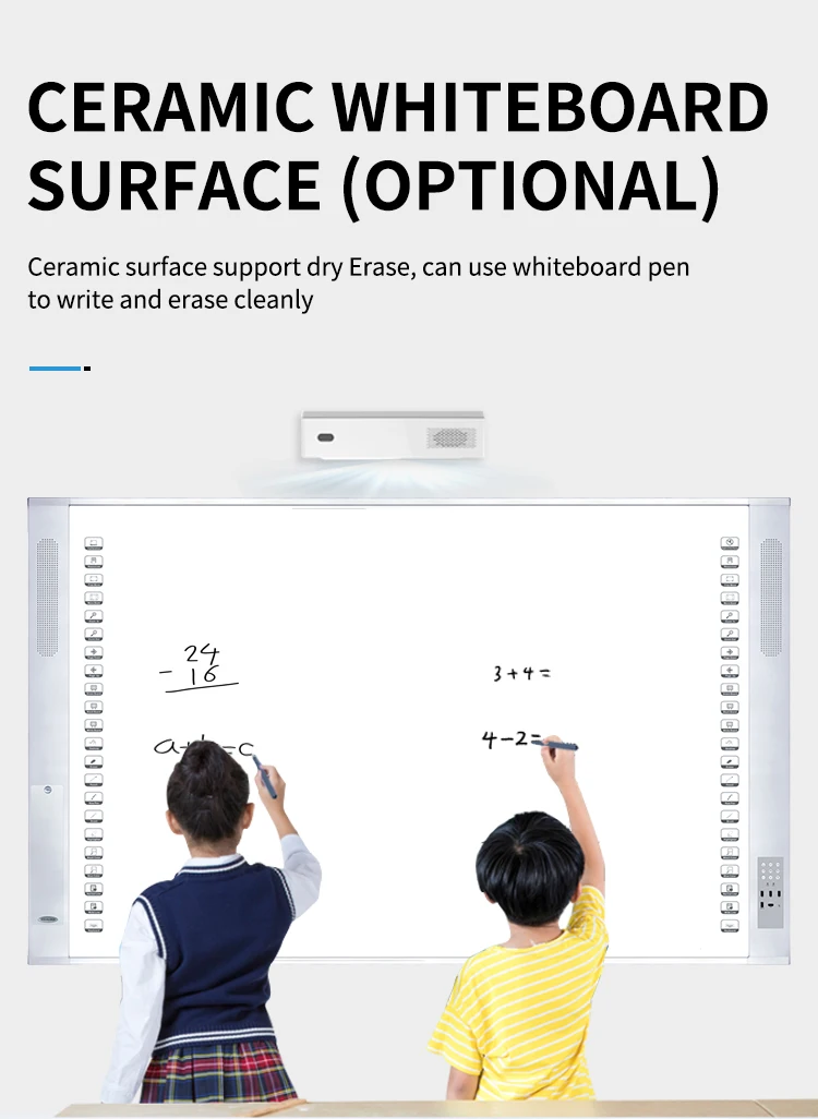 96 Inch Portable Interact Whiteboard Smart Board with Projector
