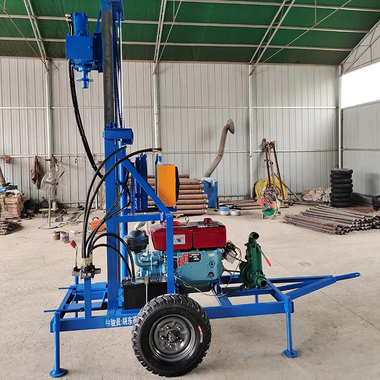 100m 120m Portable Home Use Water Well Drilling Rig with diesel Engine ...