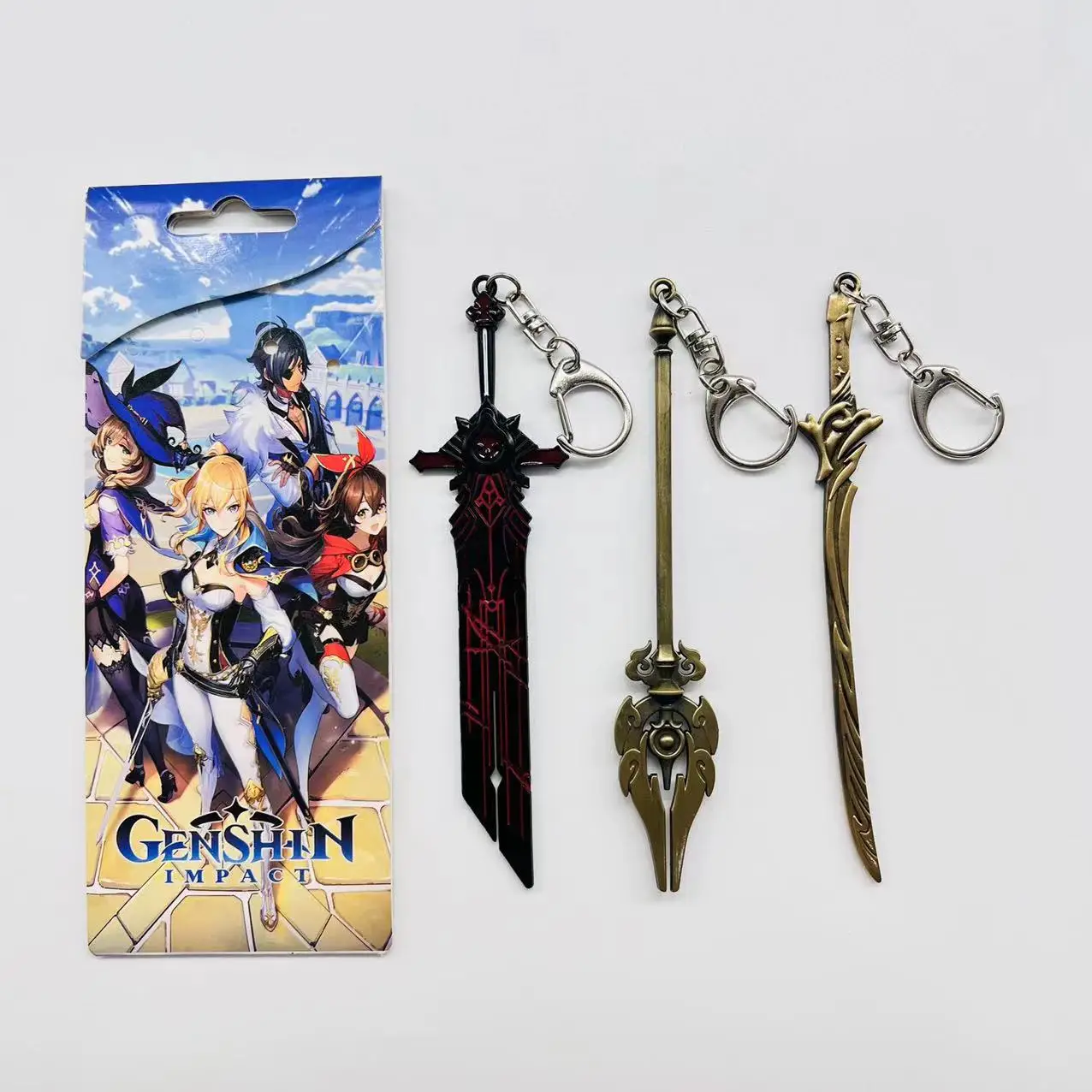 22 Design Mini Sword Model Metal Keychain In Blister Card Packaging For ...