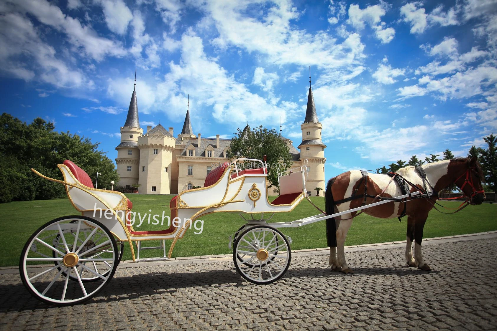 Luxury Four Wheels Sightseeing Electric Royal Horse Carriage For Sale ...