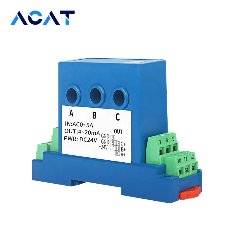 3 Phase Current Transducer 4 20ma Hall Effect Current Sensor Three Phase 10a-40a Input Ac ...