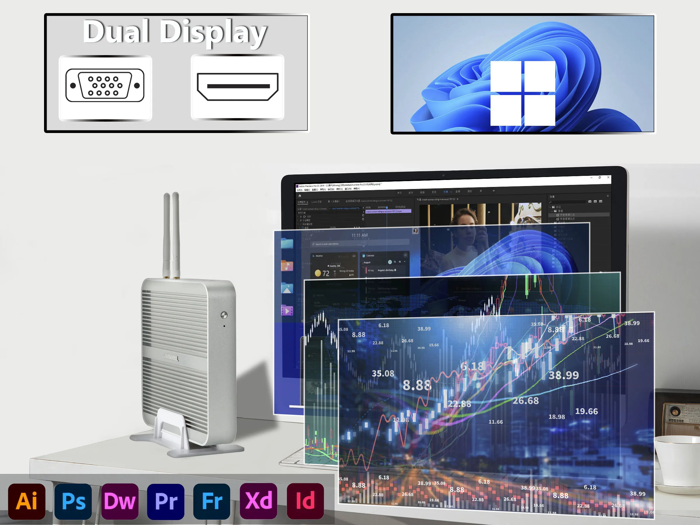 US Stock Silent Mini PC - I5 4th Gen, 16GB RAM, 256GB SSD