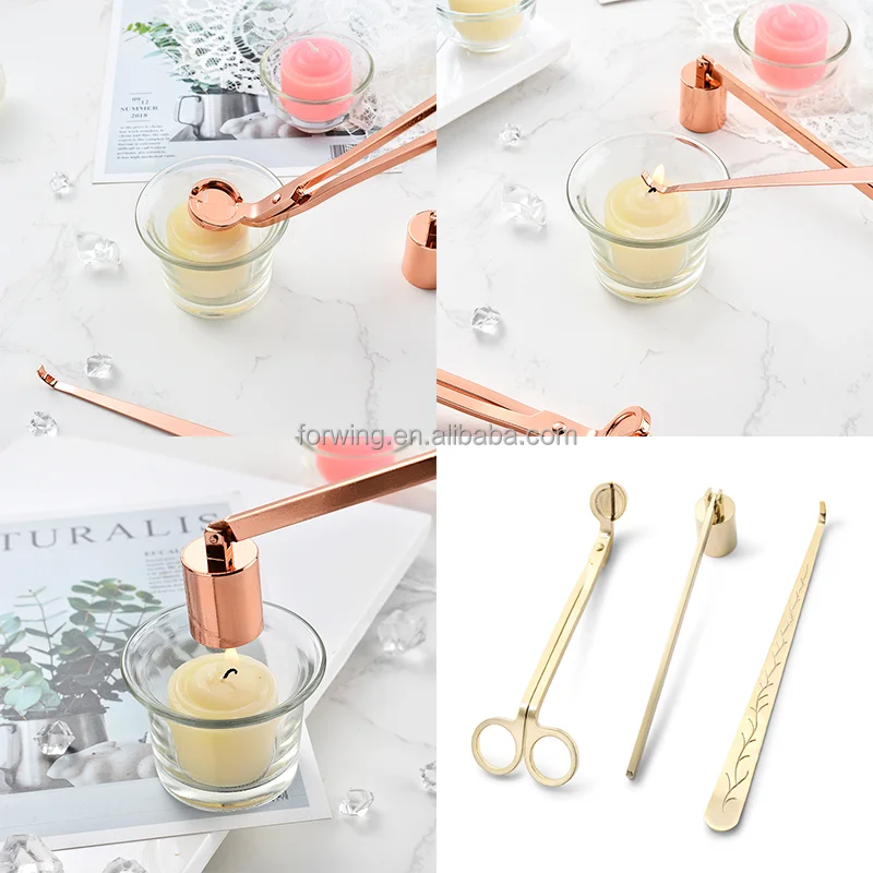 4-in-1 Candle Care Kit Candle Scissors Dipper Snuffer Tray Set ...