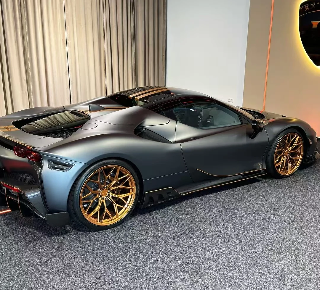 For Ferrari SF90 Carbon Fiber Body Kit SF90 KY-style Front Lip Diffuser ...