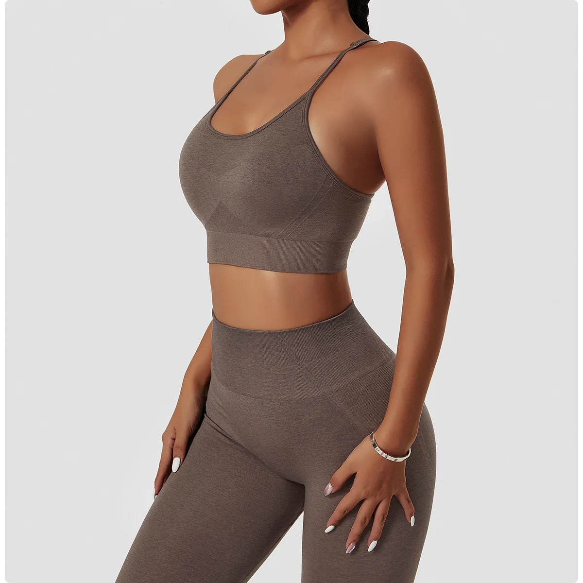 Women Seamless Sportswear Quick Dry Workout Leggings Suit Activewear Sports Plus Size Gym Bra ...