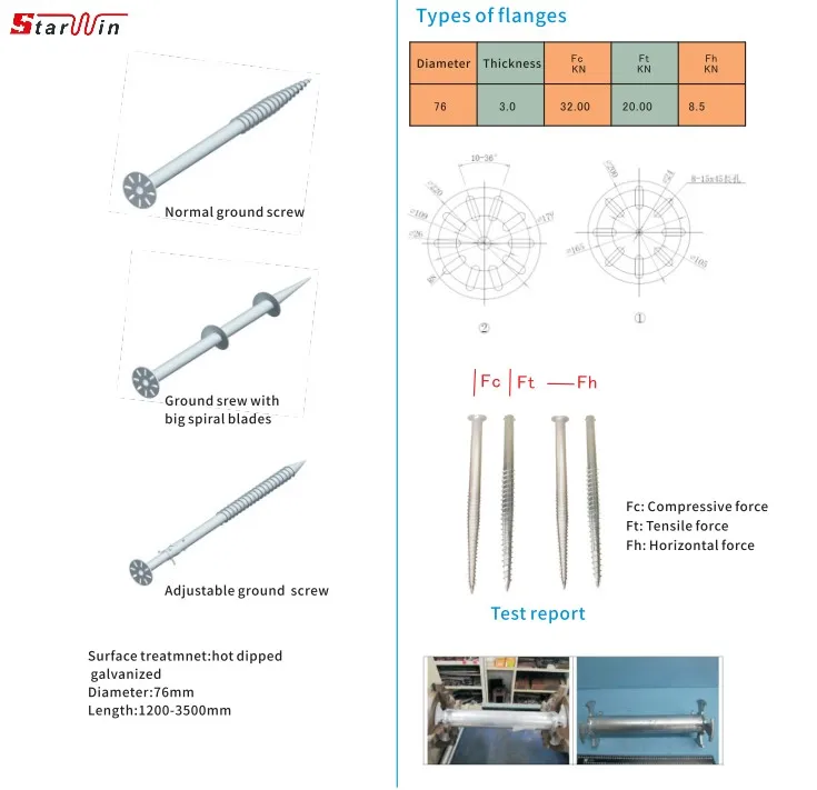 Open Field Hot Dip Galvanizing Steel Pipe Anchor Otter No Dig Ground ...
