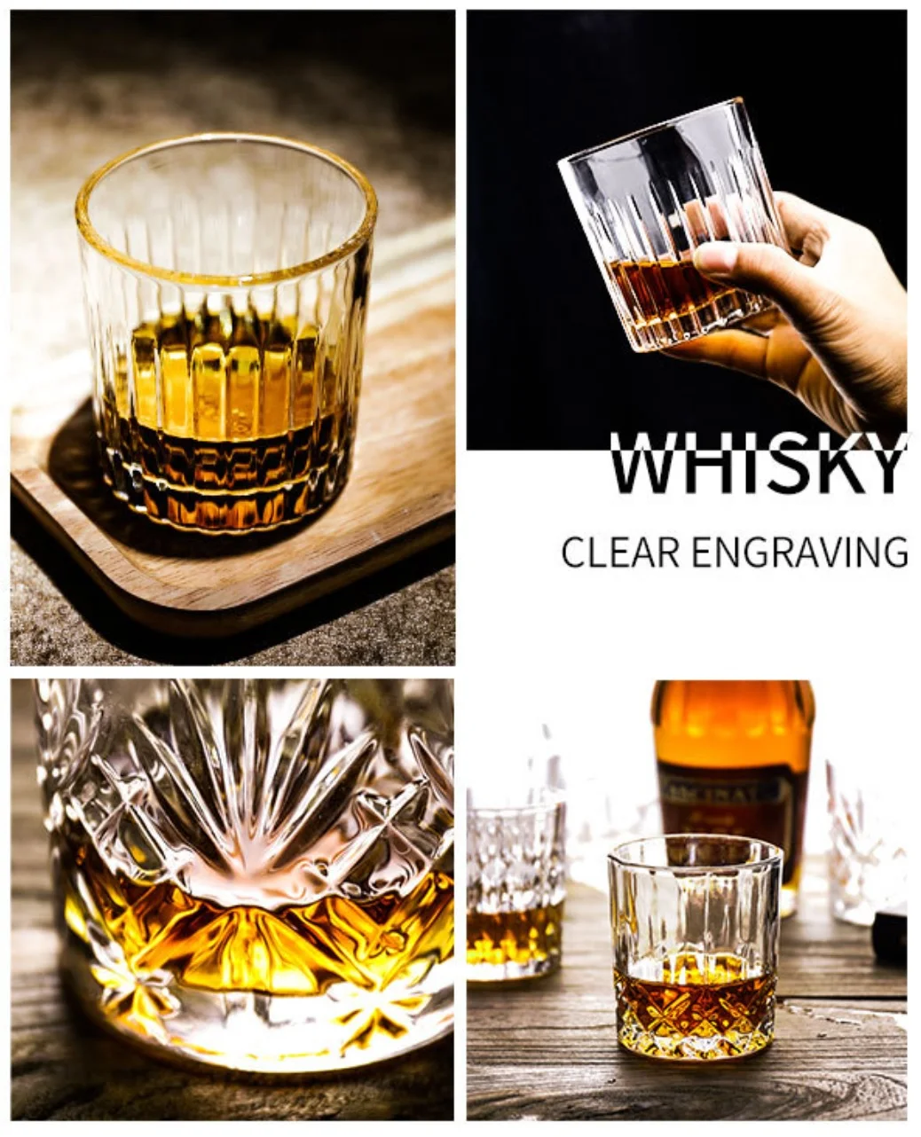 Lead-free Glass Delicate Bar Glassware Thicken Crystal Rocks Glass ...