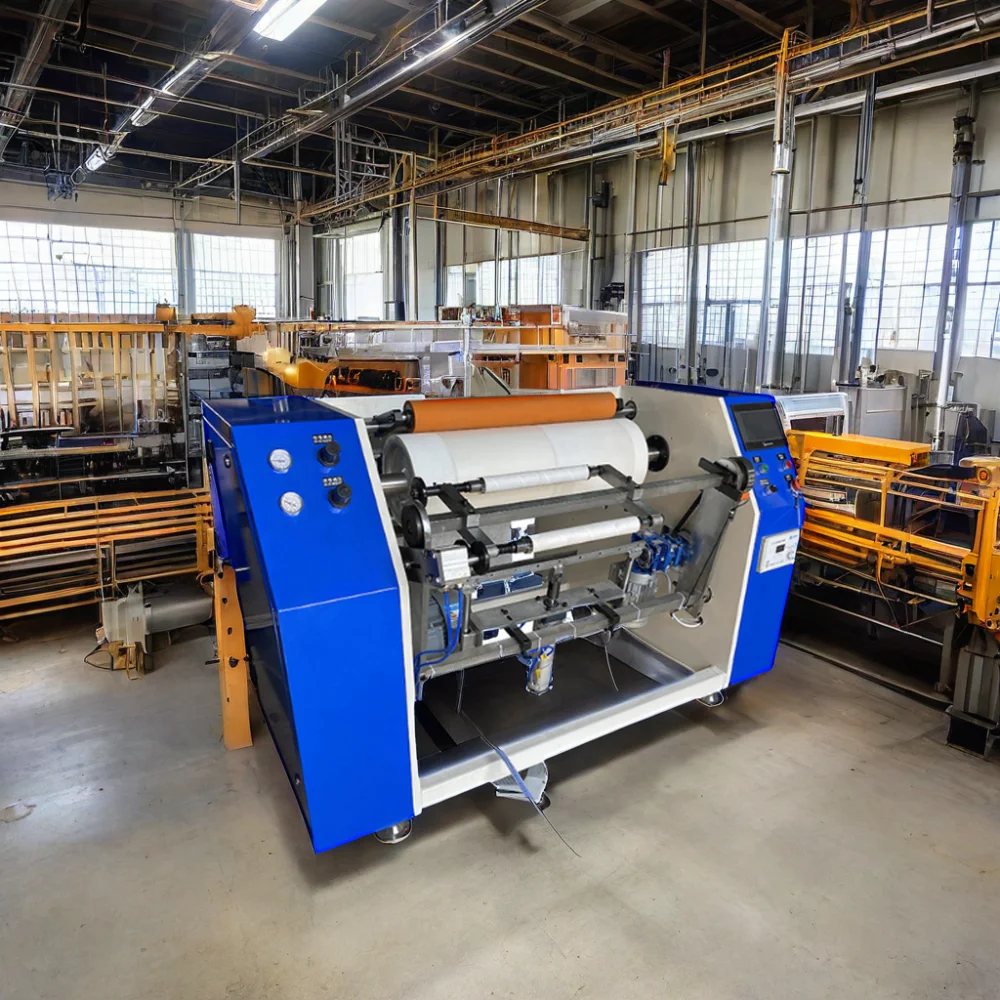 Semi-Auto Silicon Paper Wax Paper Foil Rewind Cling Film Stretch Film ...