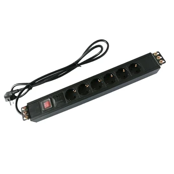 19'' 1u Height 16a 220v 6 Ports Germany Series Pdu - Buy 6 Way Pdu ...