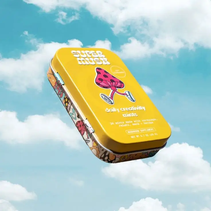 Custom Embossed Metal Hinged Lid Chew Gum Mint Candy Tin Box