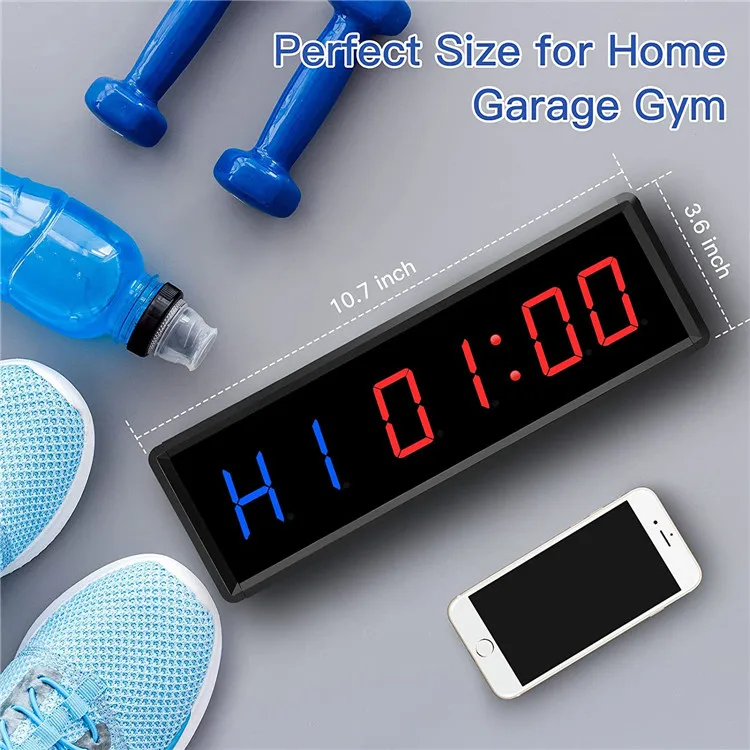 Big Digital Gym Wall Clock Remote Control Gym Led Interval Fitness ...