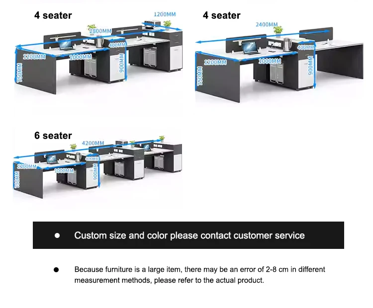 Home Office Computer Desk Minimalist Staff Workstation Table With ...