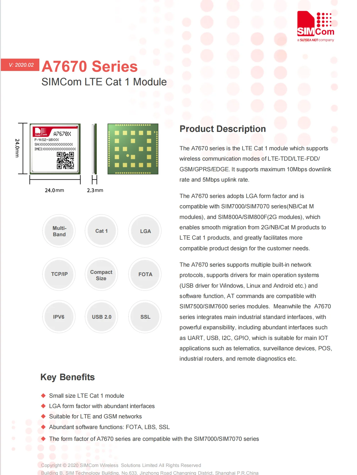 SIMCOM A7670E A7672E LTE Modules - Reliable 4G Solutions