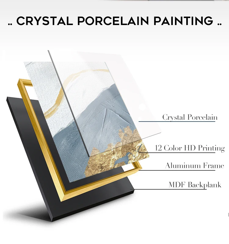 Custom Luxury Large Painting Modern Wall Art Crystal Porcelain Painting ...