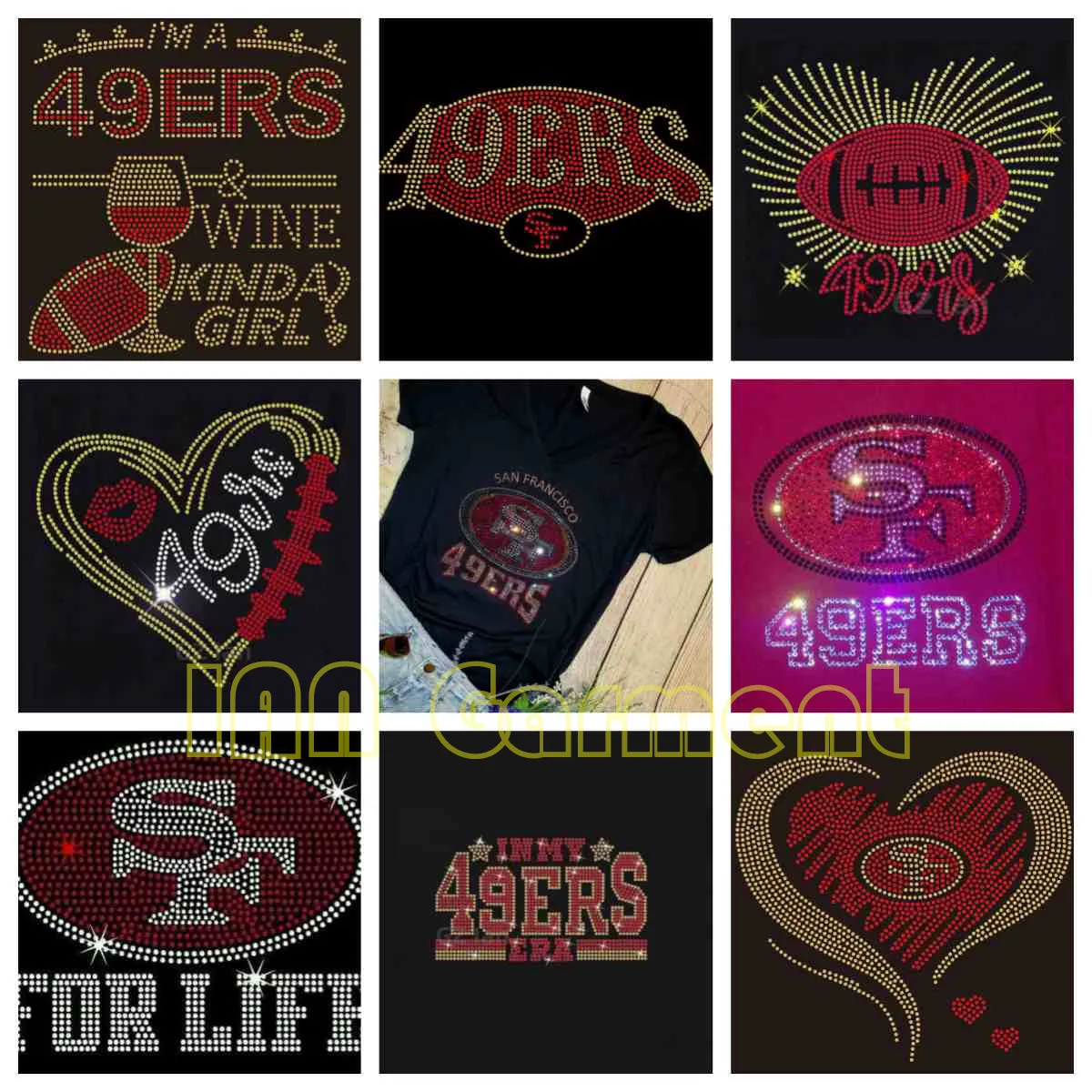 Custom Bling Crystal NFL Team Logo - SF 49ers Rhinestones