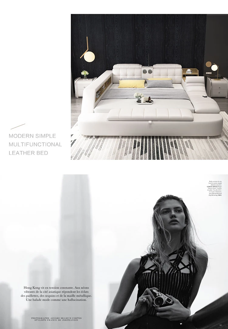 Multifunction Bed Modern Minimalist Tatami Bed Double Bedroom Furniture ...