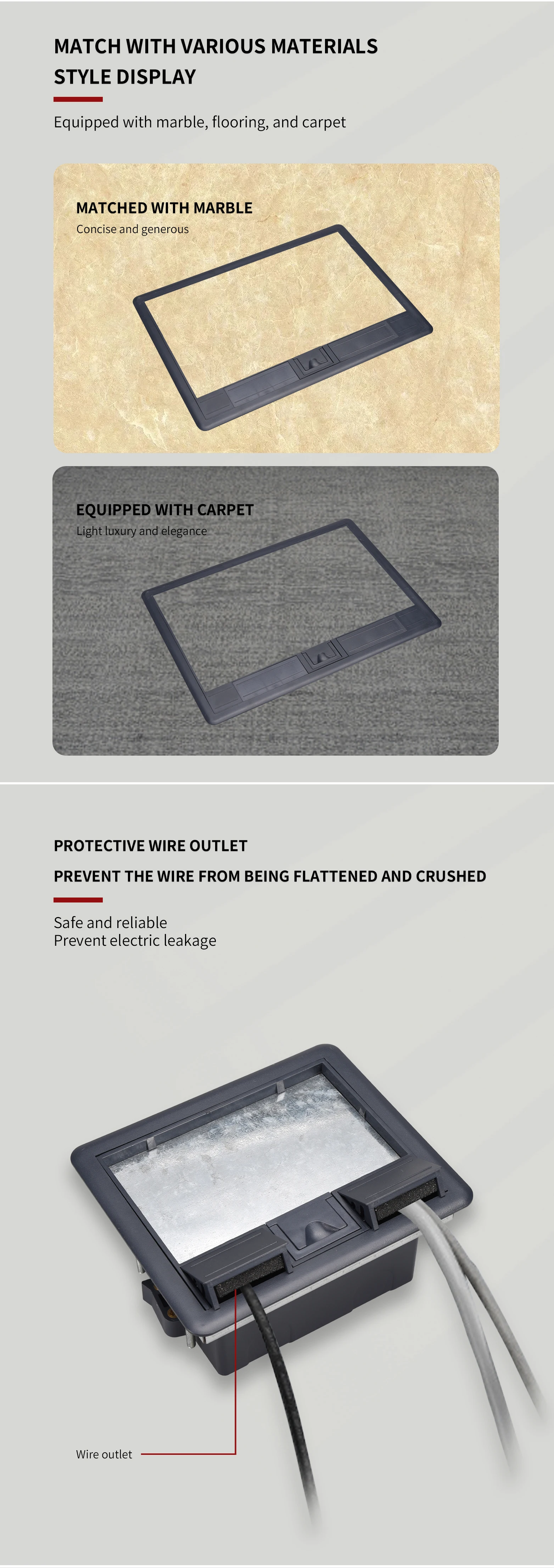 Modern Style Floor Socket Outlet Box with a Hidden Pop-up Design and ...