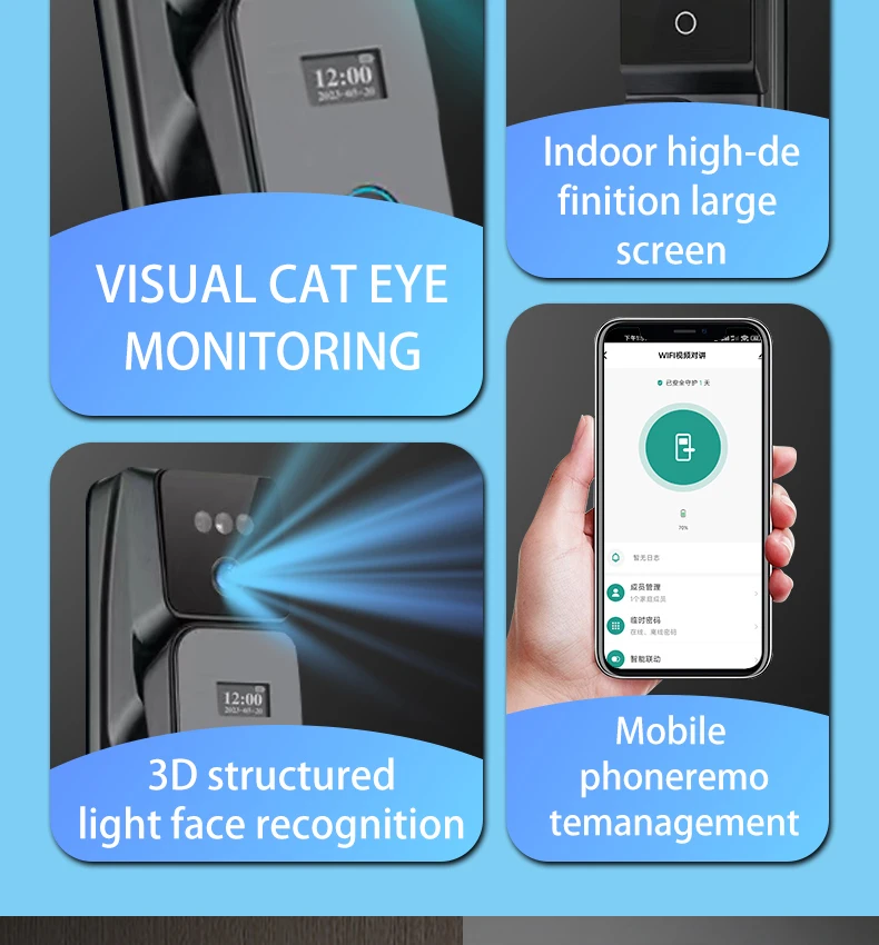 3d Facial Intelligent Lock Visual Intercom Remote Unlocking Wifi ...