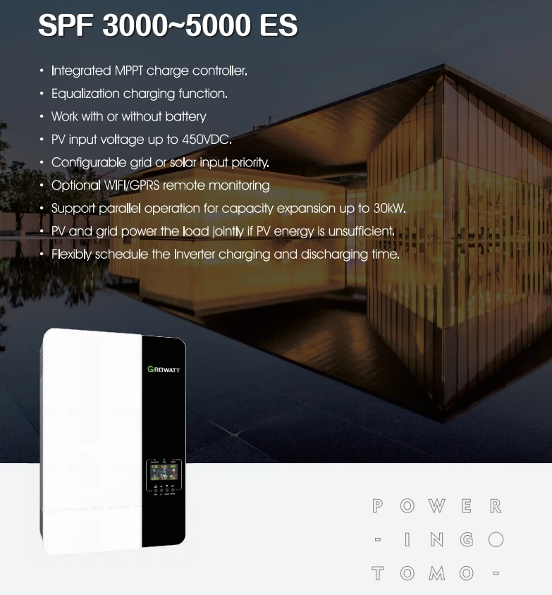 Soler Home System Growatt Spf5000es Solar Off Grid Energy Storage 5000w ...