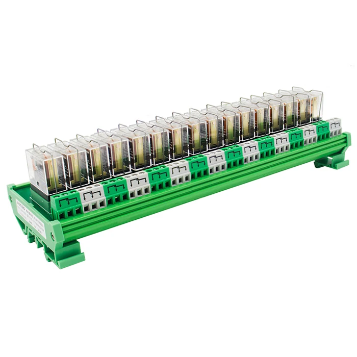 24 Volt Relay DIN Rail Mount 24V AC/DC Relay Module - 16 Channel SPDT ...