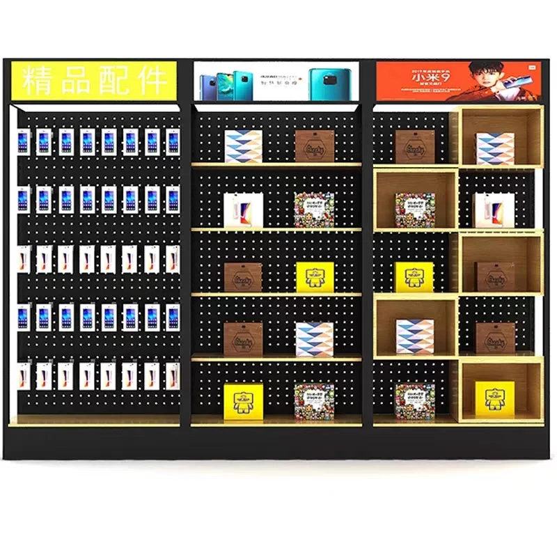 Factory Price Metal And Wooden Cellphone Case Display Shelves Mobile ...