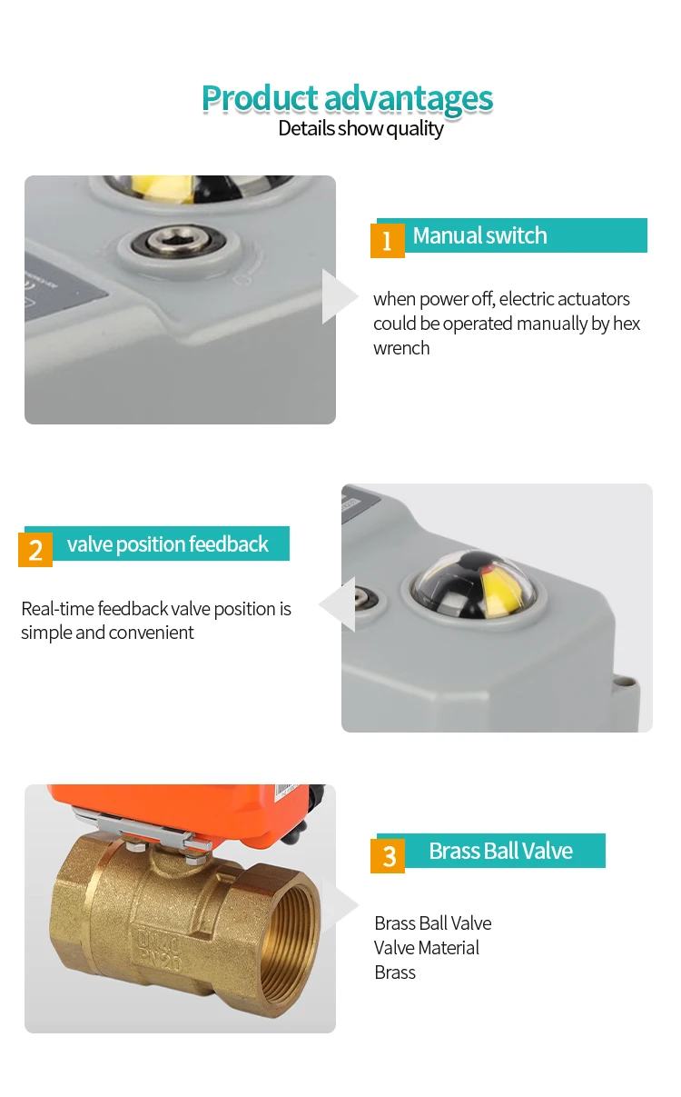 2 Way Motorized Regulating Valve - Durable Brass Ball Valve