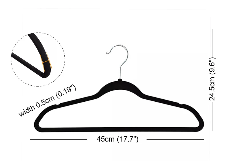 Premium Black Velvet Hangers 30 Set Non Slip And Heavy Duty Velvet Suit ...