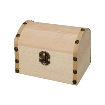 Small Christmas Wooden Chest Gift Box Decorative Cheap Wooden Treasure ...