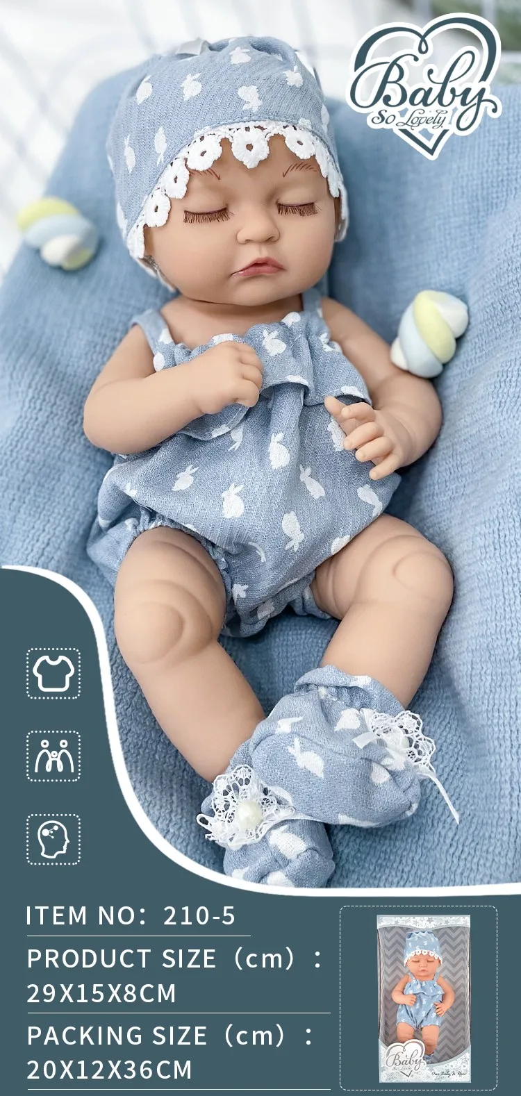 224-1 14 Inch Lovely Reborn Baby Dolls Whole Body Silicone Lifelike ...