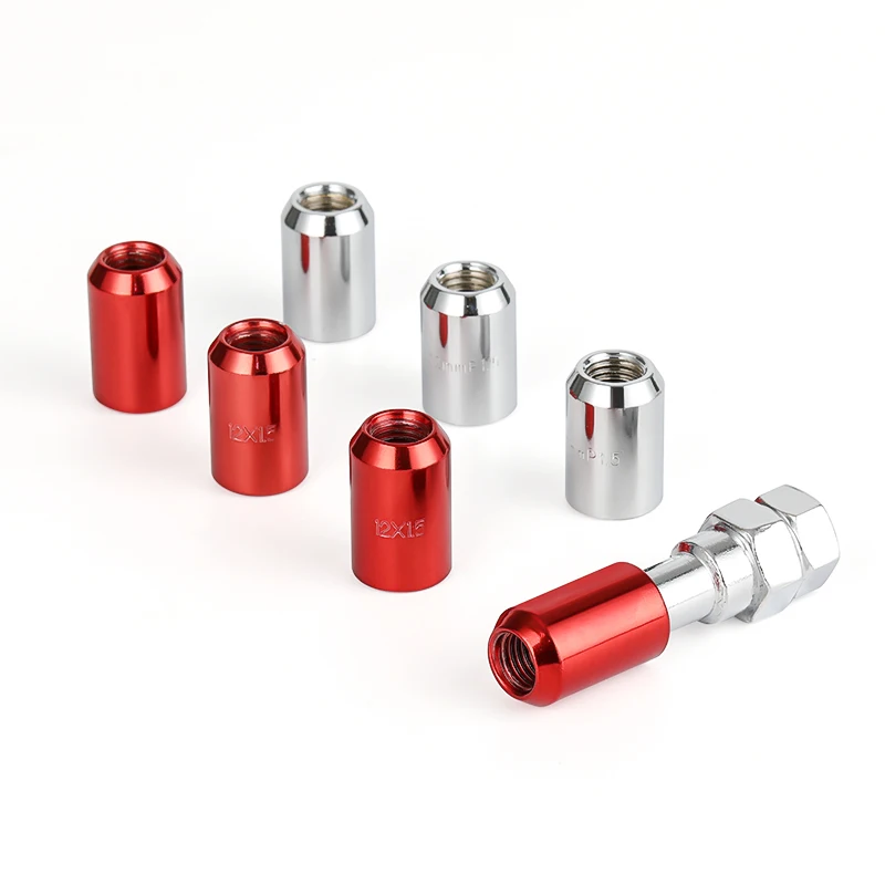 Inner Hexagon Car Wheel Lug Nuts Set Key Red M12*1.5