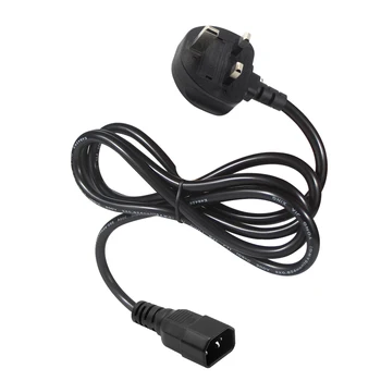 13a 250v Uk 3 Pin Male Plug To Iec C14 Female Plug Bs1363 Ups Adapter Mains Leads Cable British ...