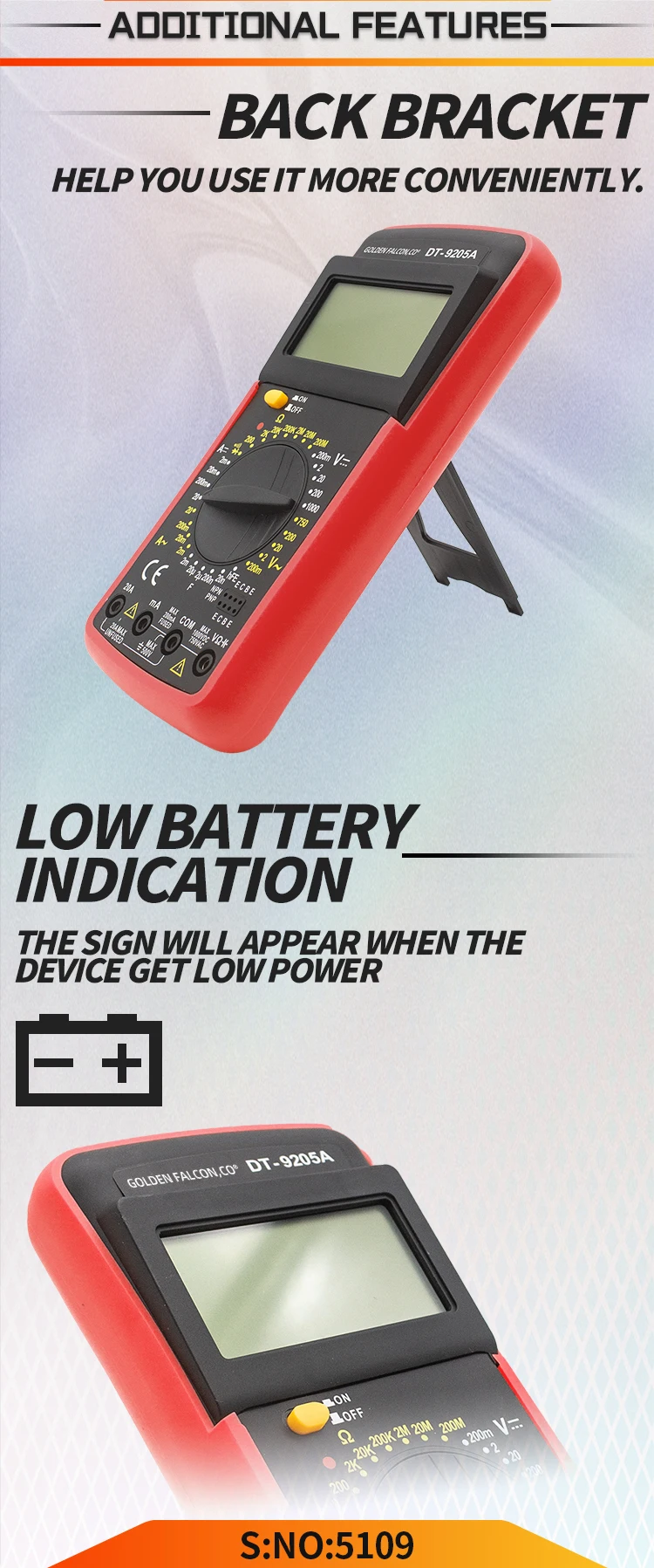 DT9205 Digital Multimeter - Precision AC DC Testing