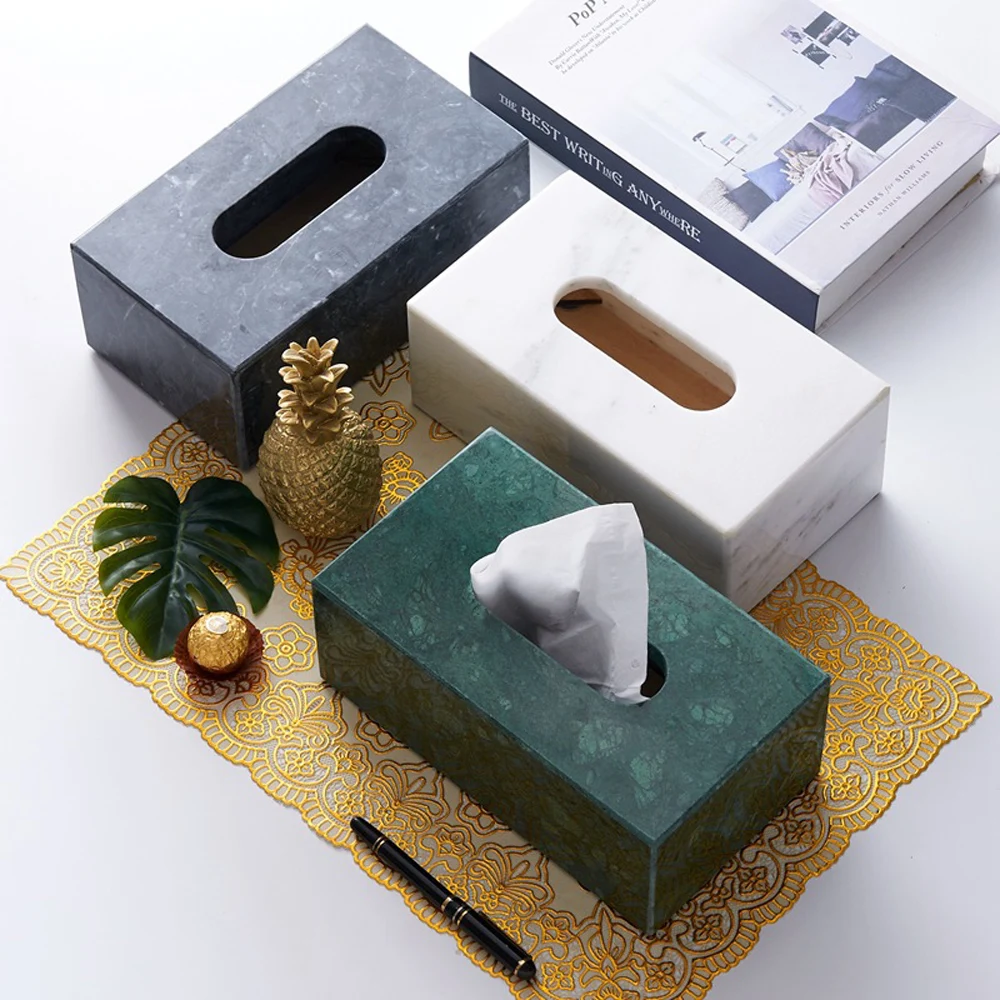Tissue box marble store