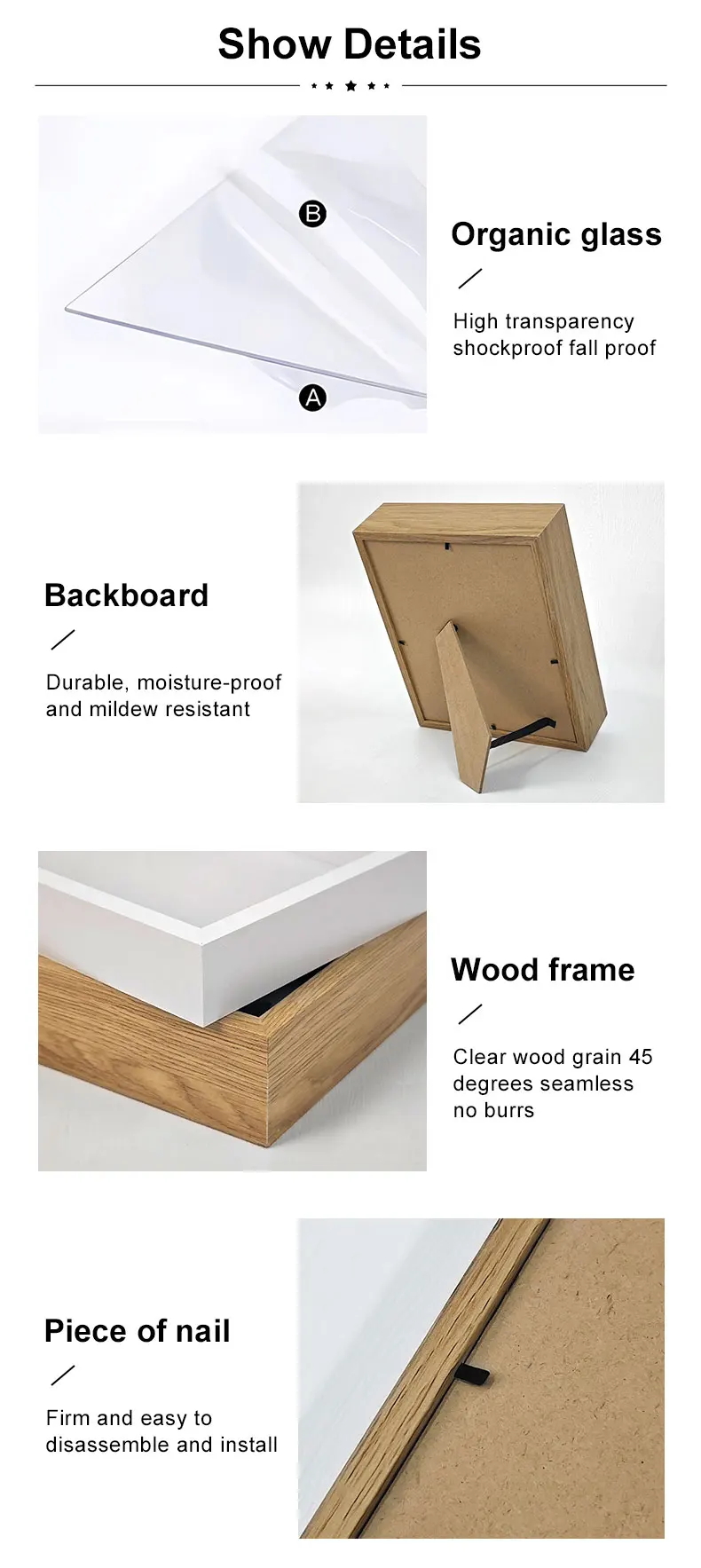 Wholesale 3D Deep Picture Shadow Box - Elegant Decorative Frame