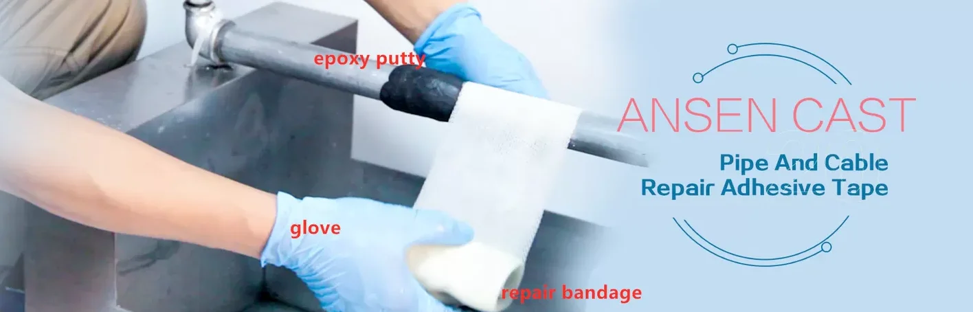 Epoxy Putty and Polyurethane Resin Fiberglass Wrap Pipe Repair Kit
