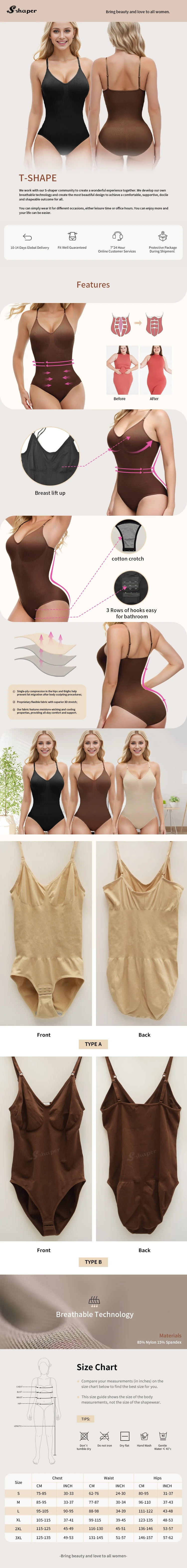 SSHAPER Shapewear - Seamless Bra & Body Shapers for Women