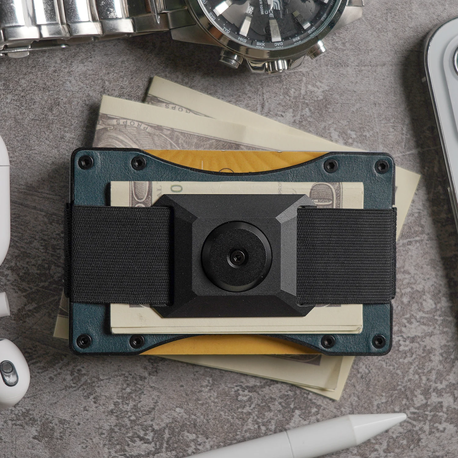 Hot Sell Design Rotate Smaller Type Full Grain Leather Aluminum Card ...