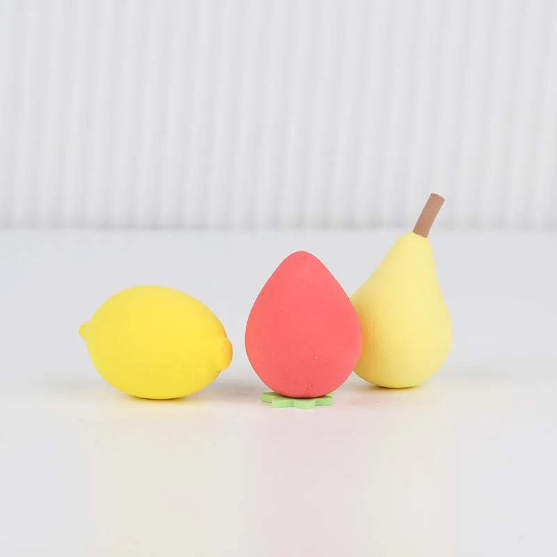 Lemon Strawberry Pear Fruit Shapes Soft Cosmetic Makeup Blenders Makeup ...