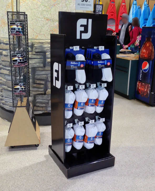 Shops Floor Cardboard Pos Carton Display with Hooks