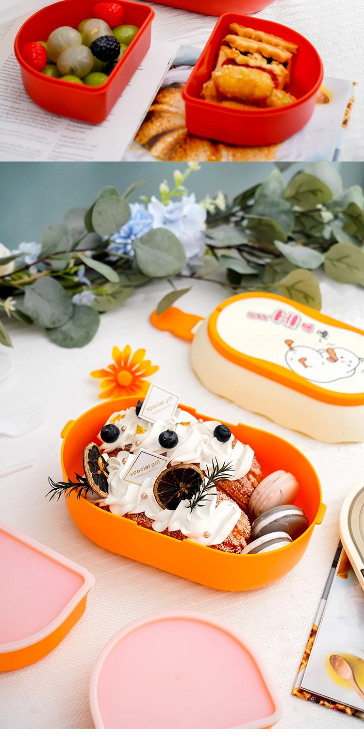 High Capacity Plastic Leakproof Stackable Set Double Layer Bento Lunch Box - Buy Double Layer ...